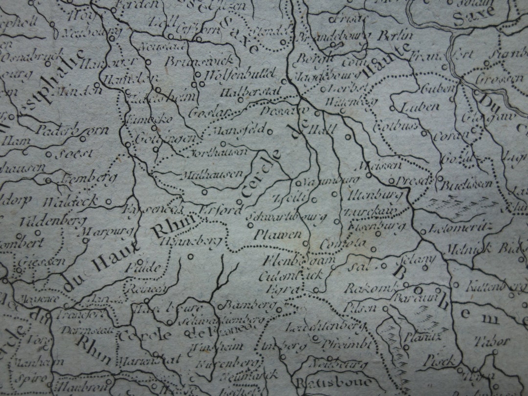1793 GERMANY Antique Map of German Empire Original 230+ Years Old Print ...