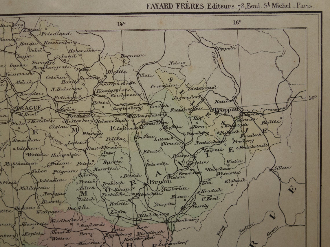 Austria Czechia Old Map of Cisleithania 1896 Original Old - Etsy