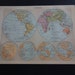 Old World Map 1902 Original Antique French Double Hemisphere Worldmap ...