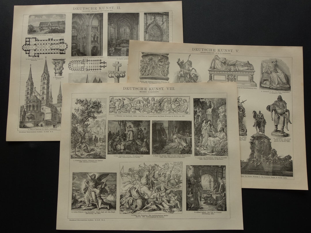 Old Print of German Art and Architecture Set of Three - Etsy