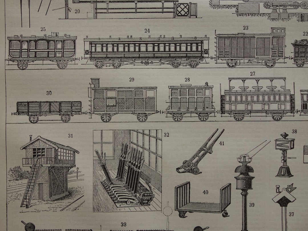 RAIL Antique French Railway Print 1902 Original Old Pictures of Trains ...