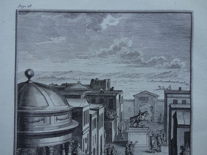 Monuments in Ancient Rome History of Rome Antique Print Original 200 ...