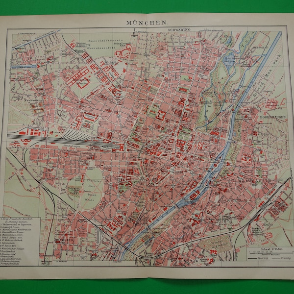 Vintage City Map of Munich - Etsy
