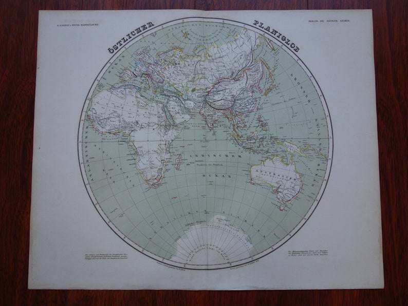 160 Years Old World Map Original Antique Very Large Print - Etsy