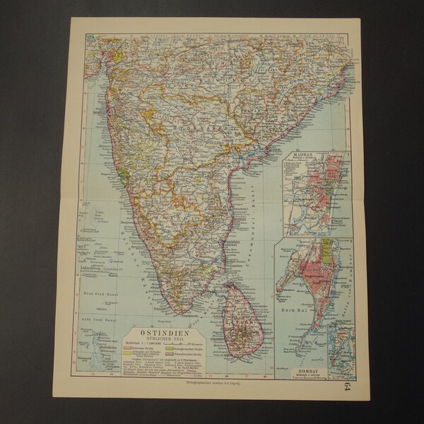 Paper Antique Map of India - Etsy UK