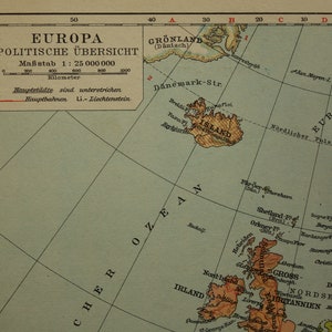 EUROPE Old Map of Europe 1931 Original Vintage Political Print of ...