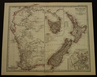 Large Map of New Zealand - Etsy Canada