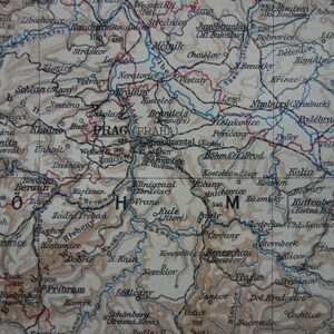 CZECHIA Old Map of Bohemia Moravia Silesia 1928 German Antique Print ...