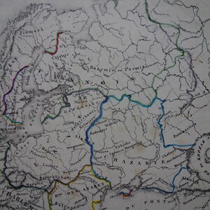 EUROPE Old History Map 1840 Original Antique Hand-colored Print of ...