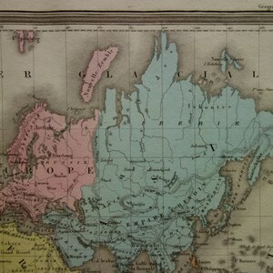 Antique WORLD Map 180 Years Old Map of the World 1838 Hand-colored ...