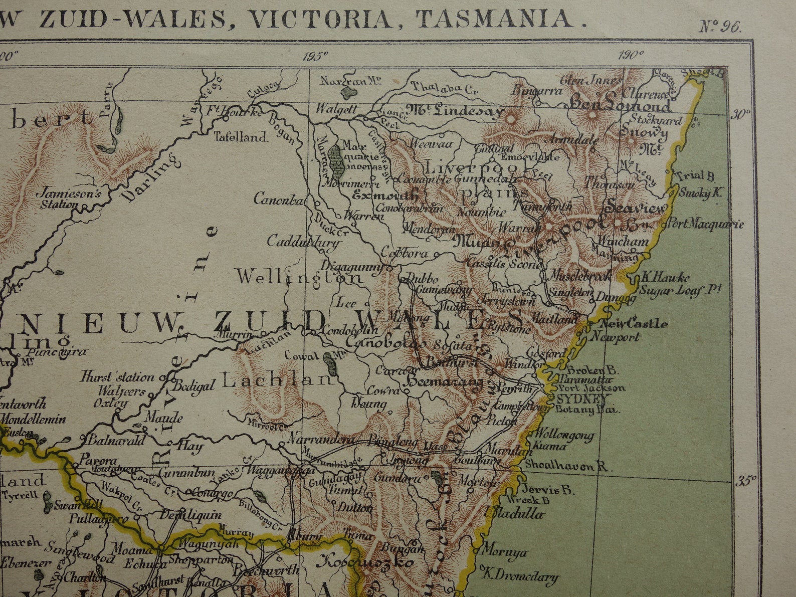 AUSTRALIA Old Map of Australia 1882 Original Antique Print About ...