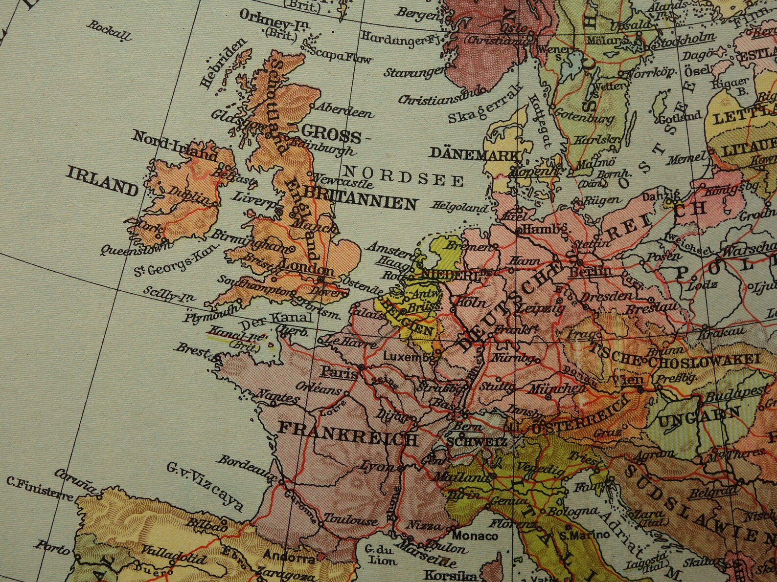 EUROPE Old Map of Europe 1931 Original Vintage Political Print of ...