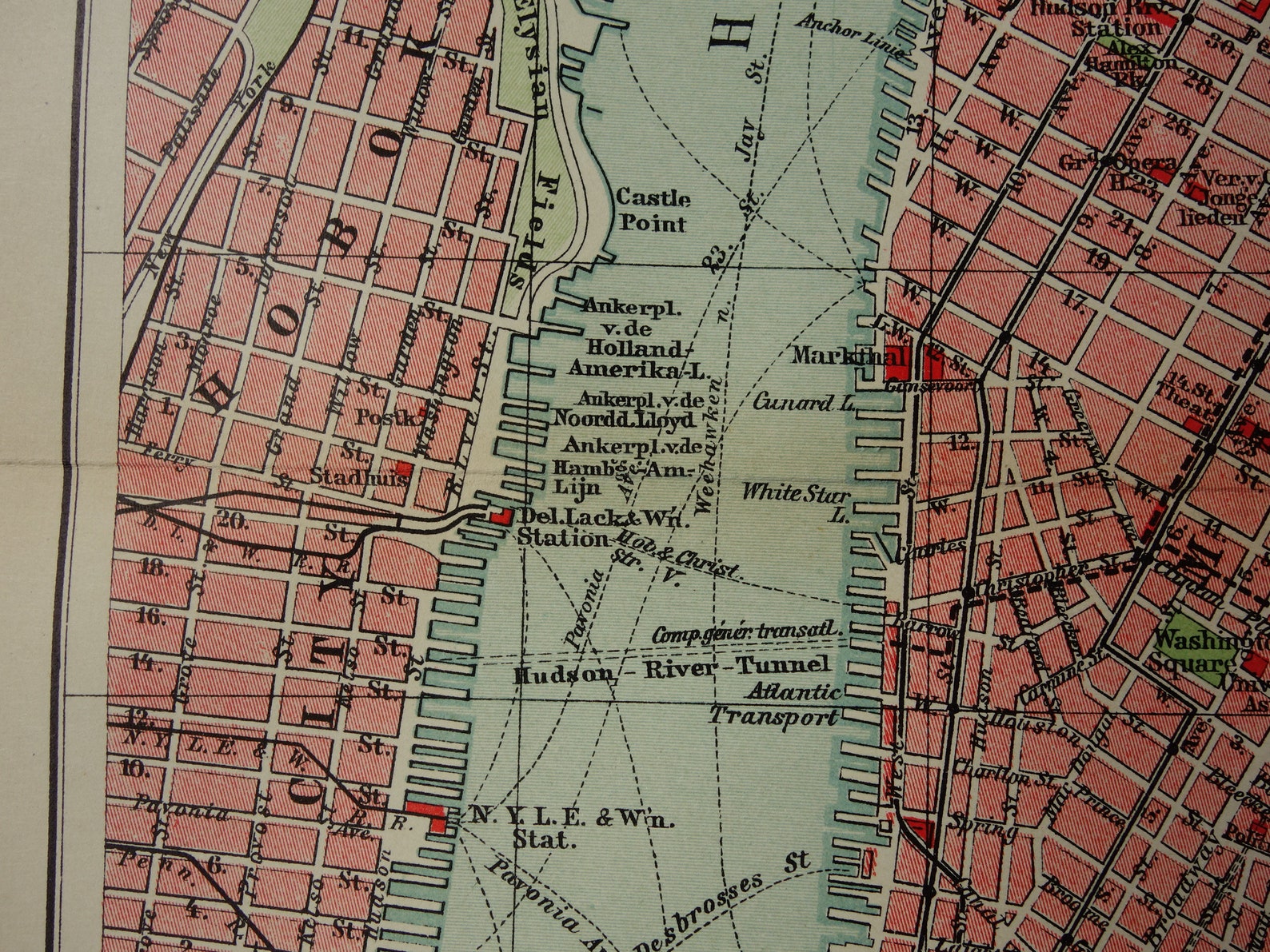 NEW YORK map 1910 antique old print of NY city Manhattan | Etsy