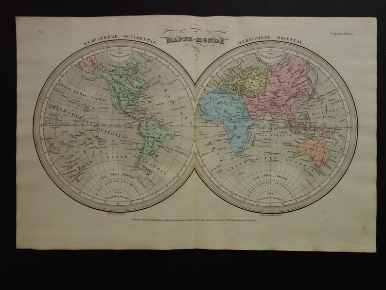 Antique WORLD Map 180 Years Old Map of the World 1838 - Etsy