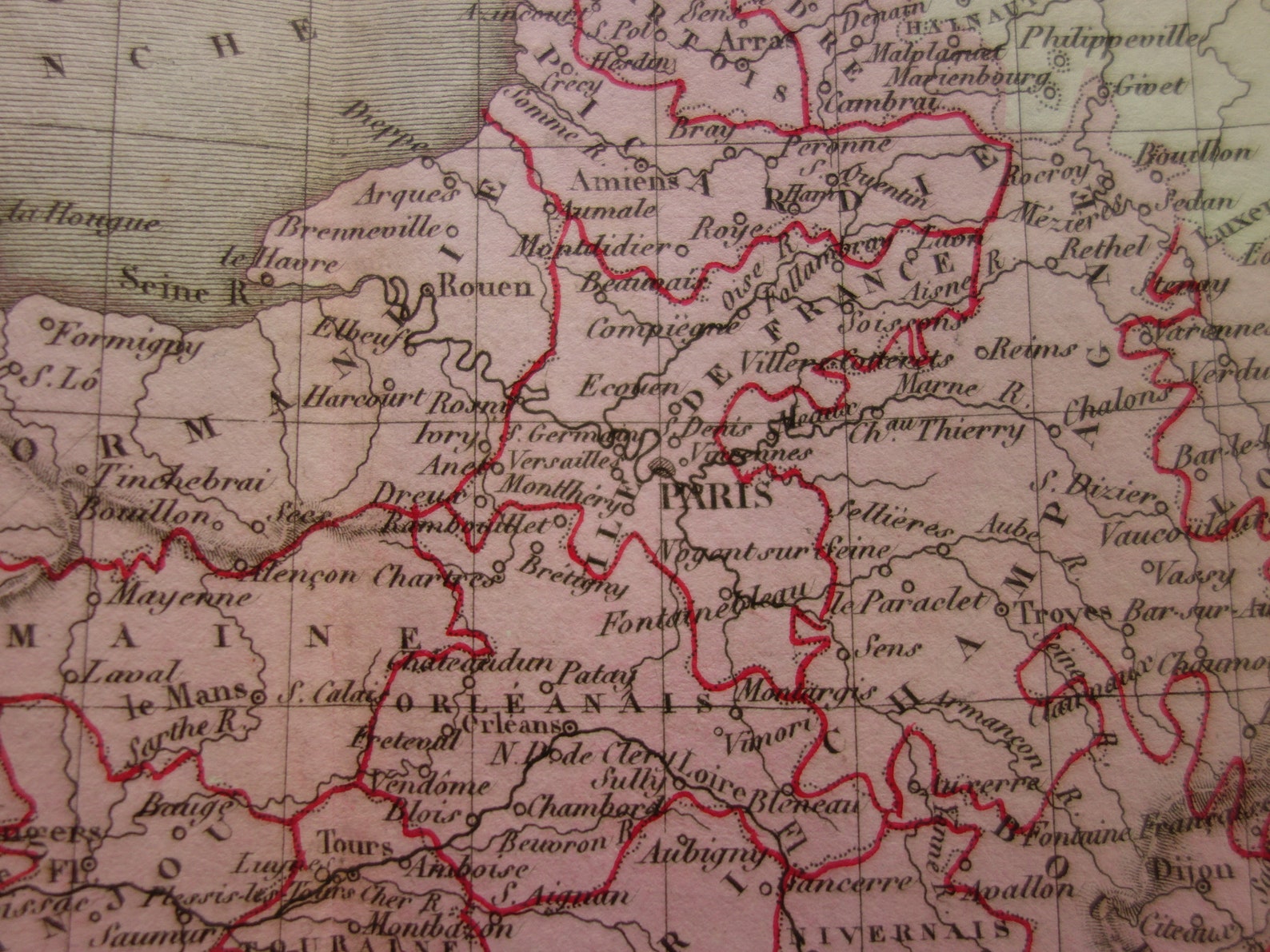 Antique Map of France Original 1838 Old Hand-colored Print - Etsy