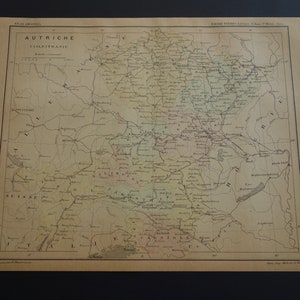 Austria Czechia Old Map of Cisleithania 1896 Original Old Antique ...