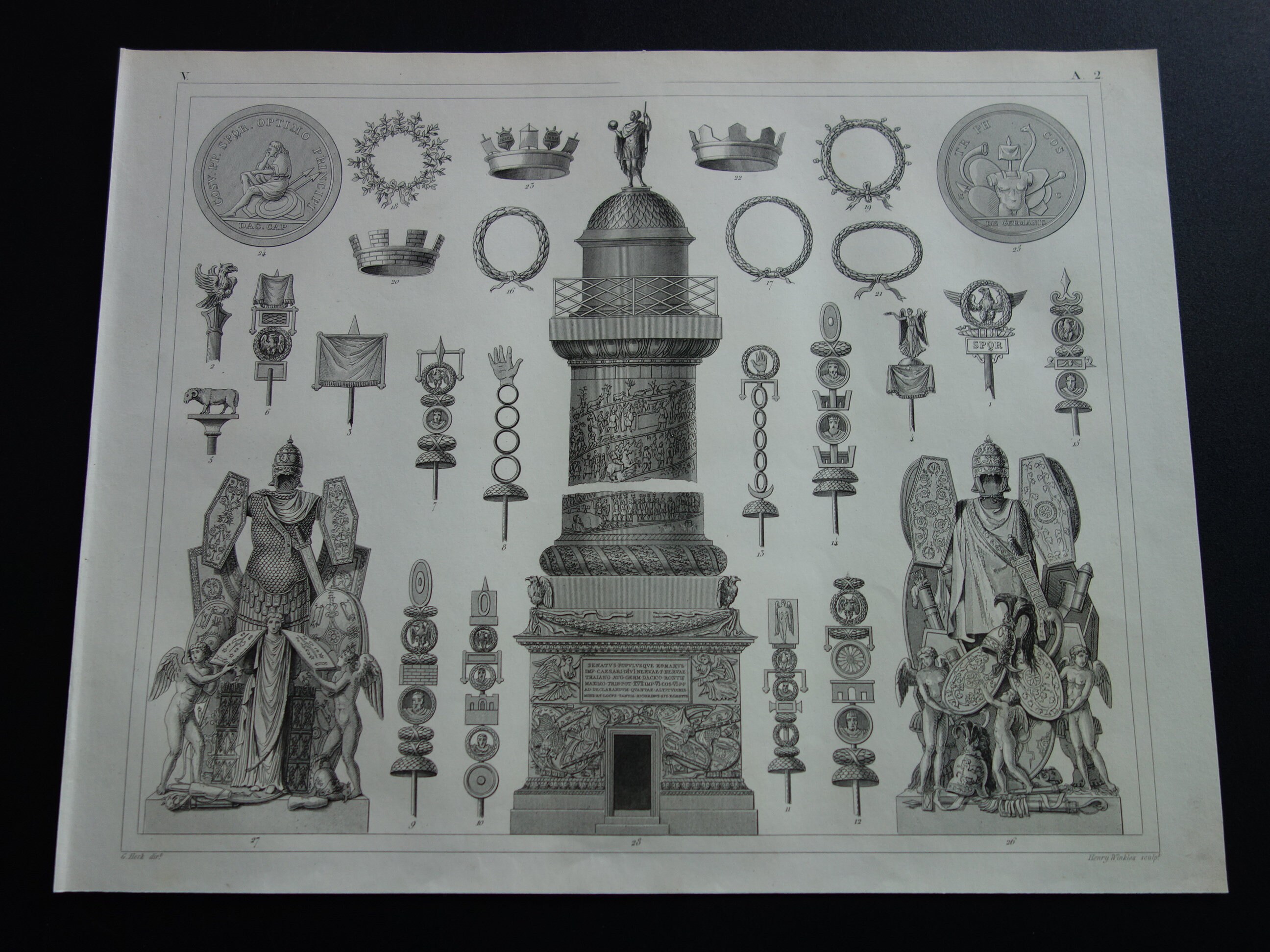 ROMAN Army Symbols Old Print 1856 Original Antique Pictures of - Etsy