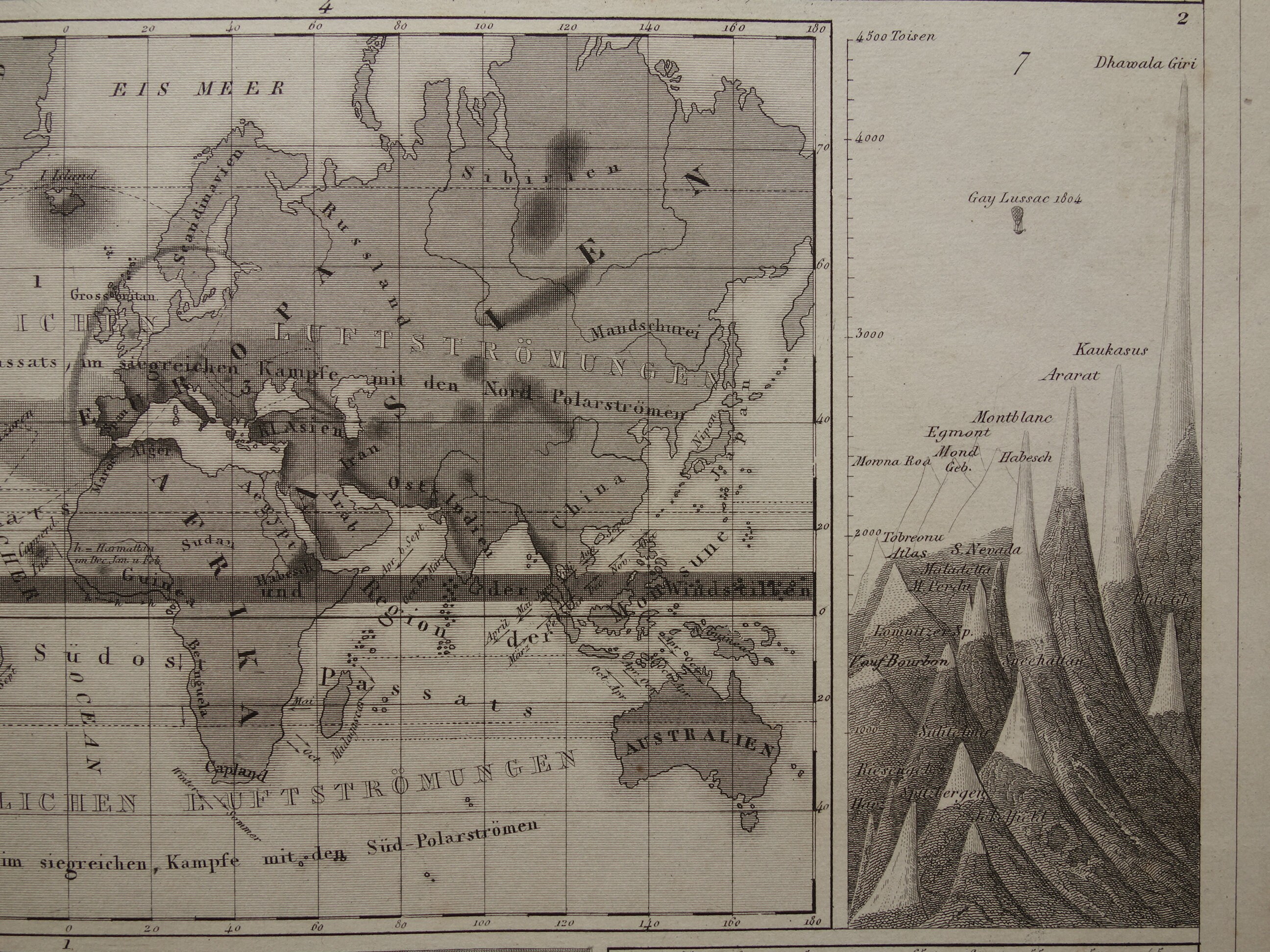 VOLCANOES Antique World Map of Earthquakes Volcanic Activity 175+ Years ...