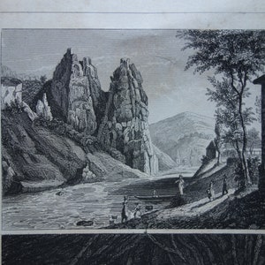 Antique GEOLOGY Print of Caves Rock Formation 175+ Years Old Natural ...