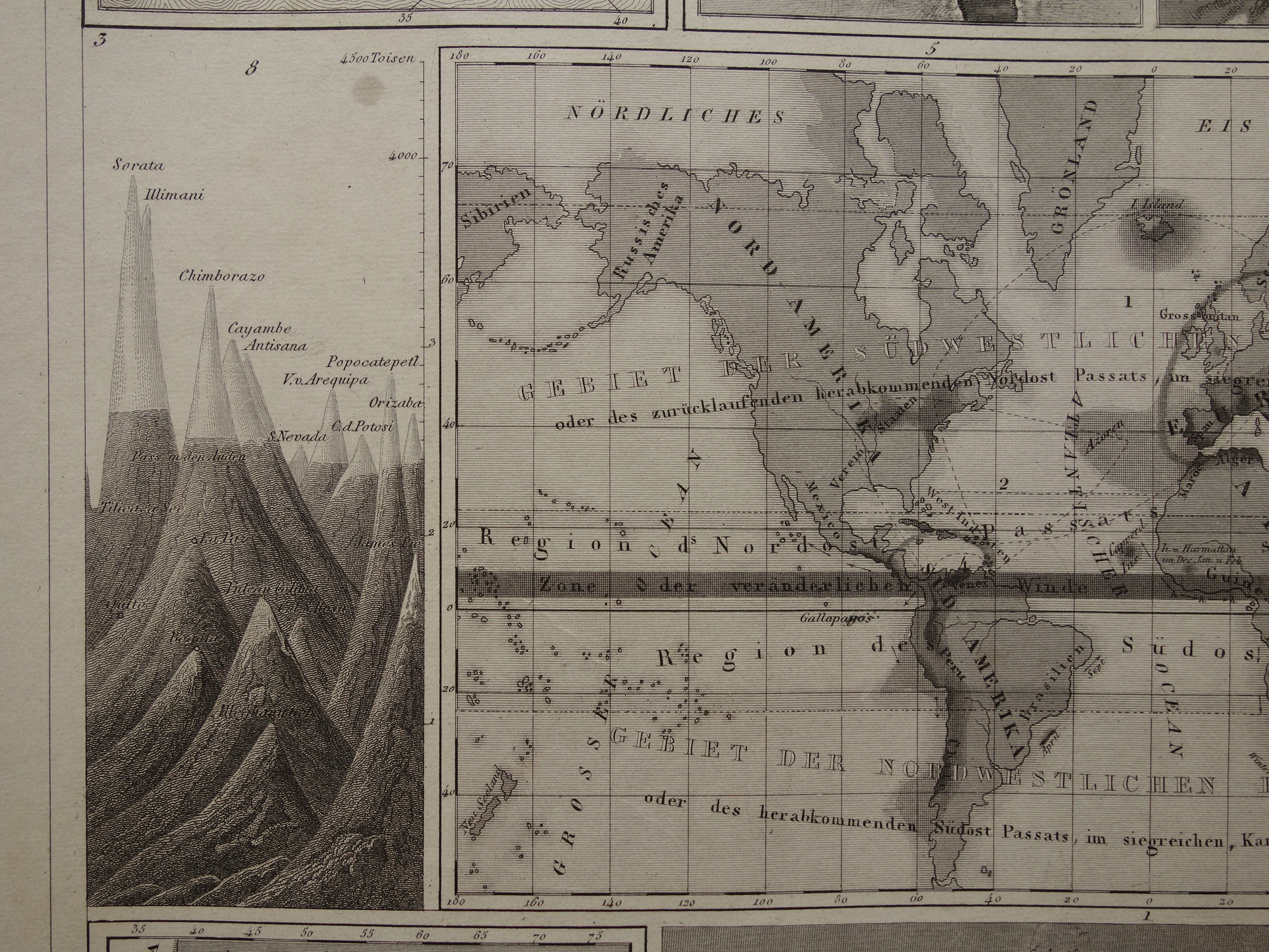 VOLCANOES Antique World Map of Earthquakes Volcanic Activity 175+ Years ...