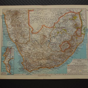 Old Map of South Africa 1928 Original Vintage Print About Namibia ...