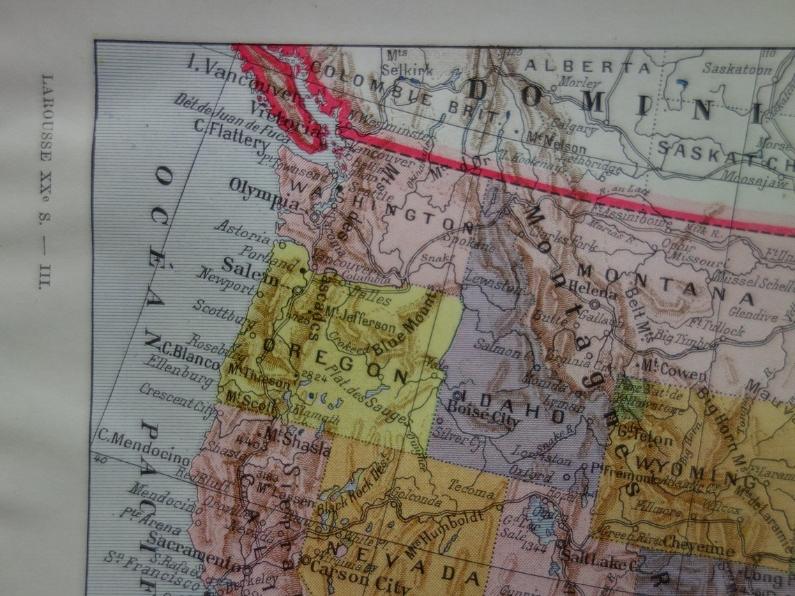 USA Old Map of the USA 1928 Original Vintage French Map of the - Etsy