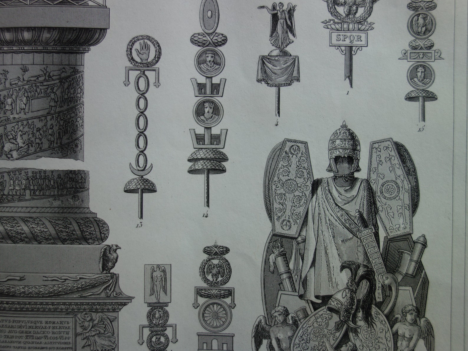 ROMAN Army Symbols Old Print 1856 Original Antique Pictures of - Etsy