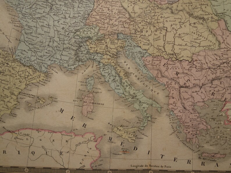 Large Antique Map of Europe in 1813 Original 145 Years Old - Etsy