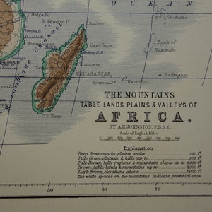 AFRICA Antique Map of Africa Old English Print About African Continent ...