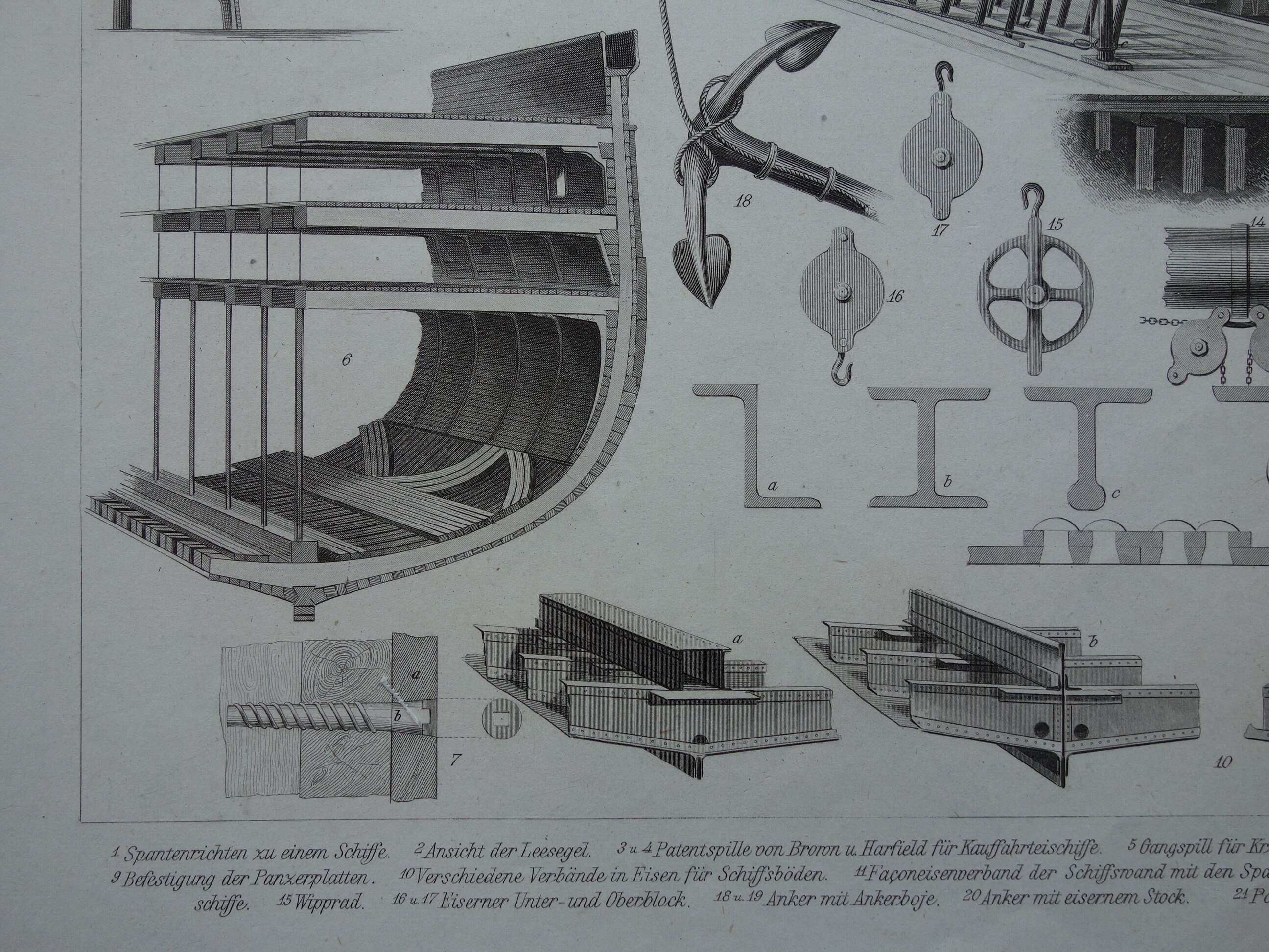 Old Ships Print of Ship-building Original Antique Ship Illustration ...