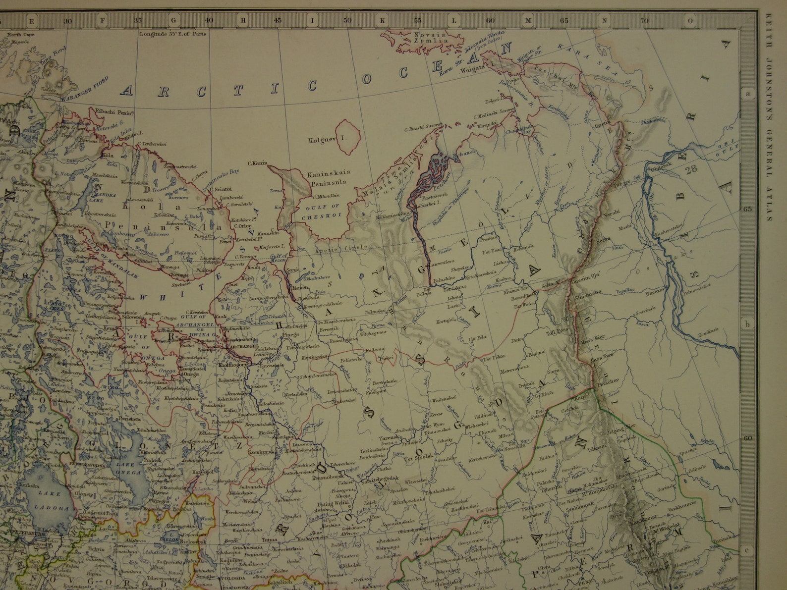 RUSSIA Large Antique Map of European R. Original 1878 Vintage - Etsy