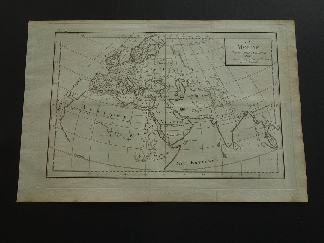 200 years old WORLD MAP of the world known in Antiquity 1804 - Etsy ...