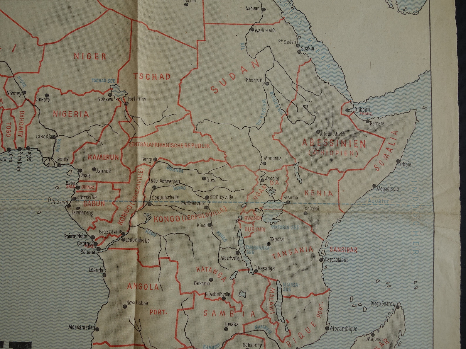 1965 AFRICA Old Map of Africa LARGE Map Poster About African Continent ...