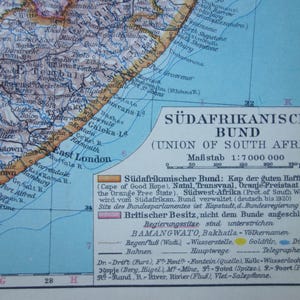 Old Map of South Africa 1928 Original Vintage Print About Namibia ...