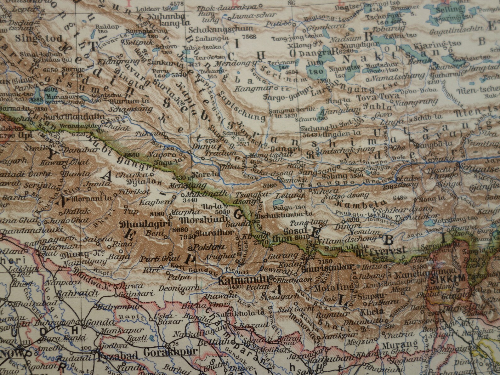 Old map of India 1926 original antique large print northern | Etsy