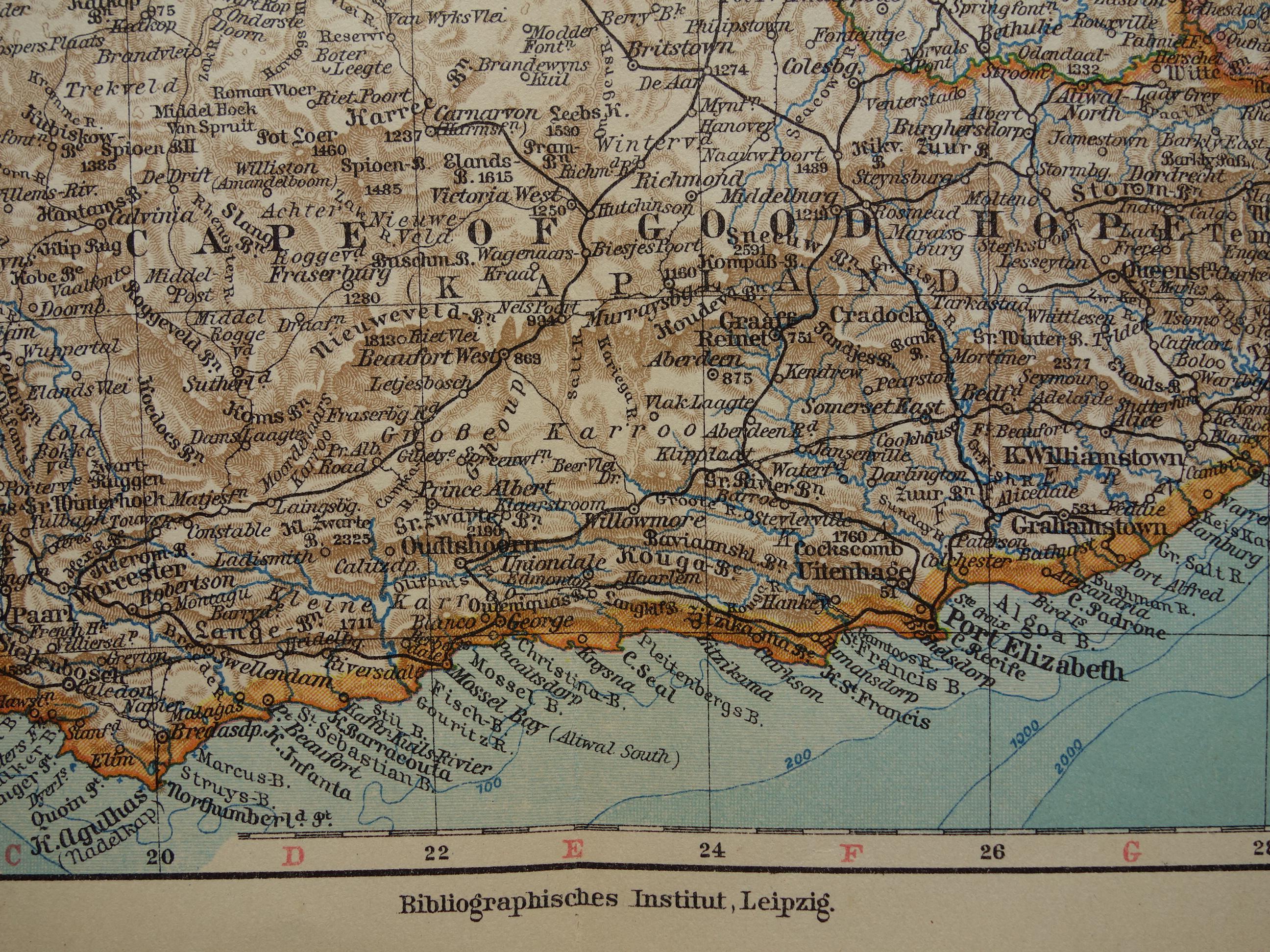 Old Map of South Africa 1928 Original Vintage Print About Namibia ...