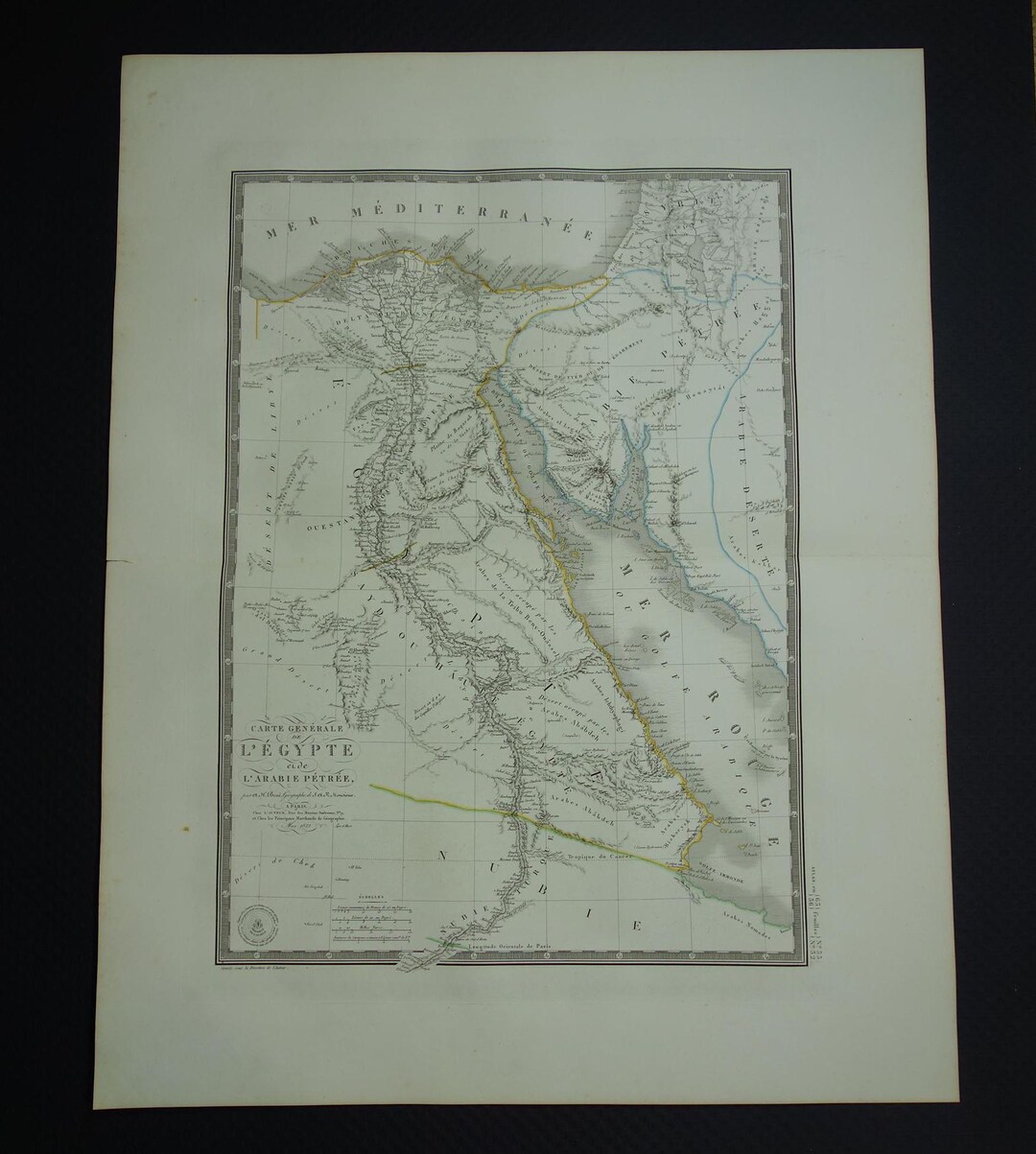 EGYPT 200+ Years Old Map 1822 LARGE Original Antique Poster Print of ...