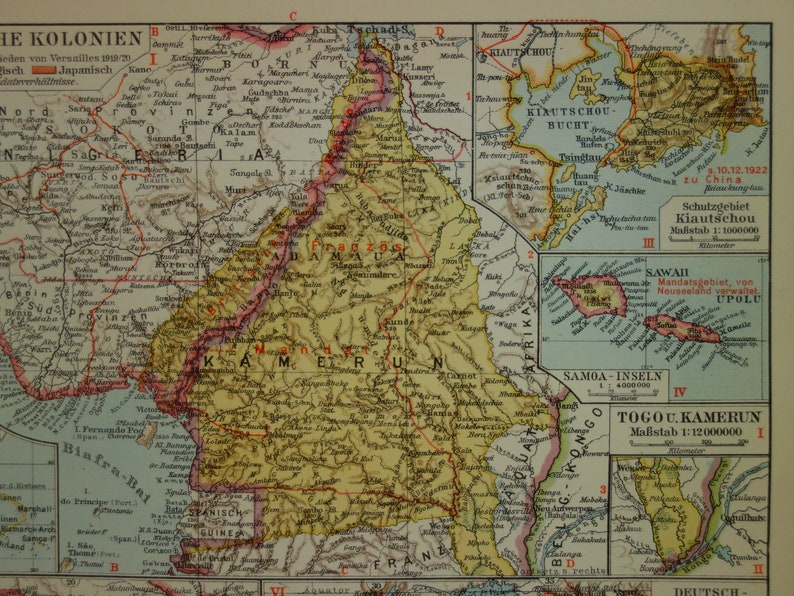 Ancienne carte des colonies allemandes 1931 affiche vintage de - Etsy ...