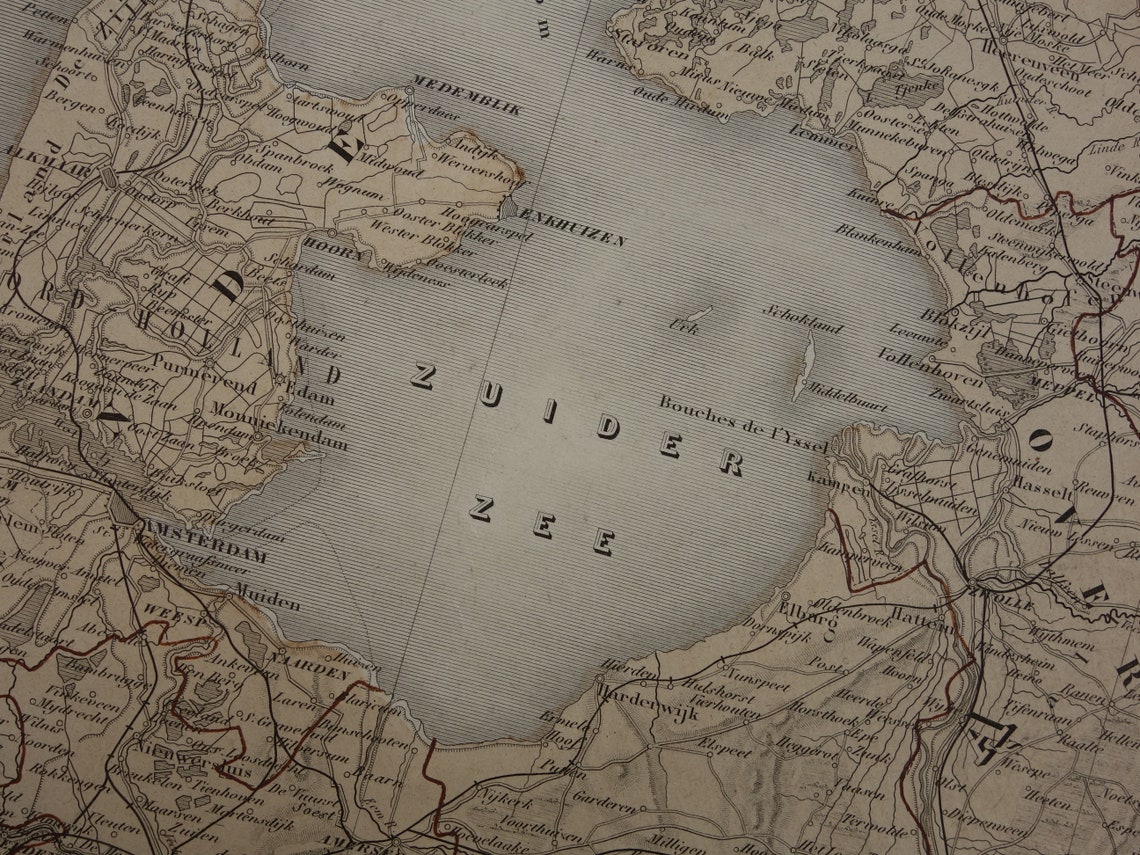 HOLLAND Old Map of the Netherlands and Belgium LARGE 1880 - Etsy