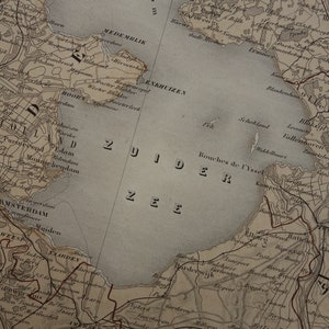 HOLLAND Old Map of the Netherlands and Belgium LARGE 1880 Original ...