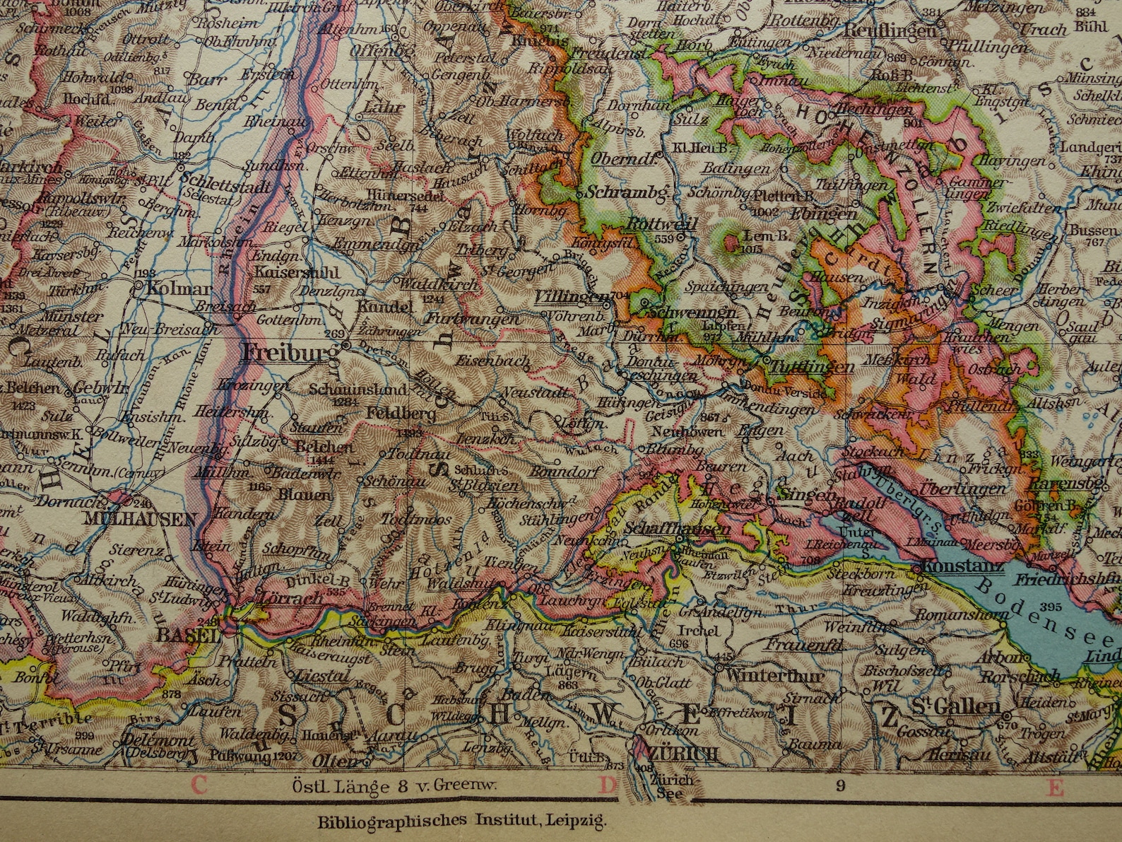 1928 old map of Baden Württemberg Germany vintage print with | Etsy