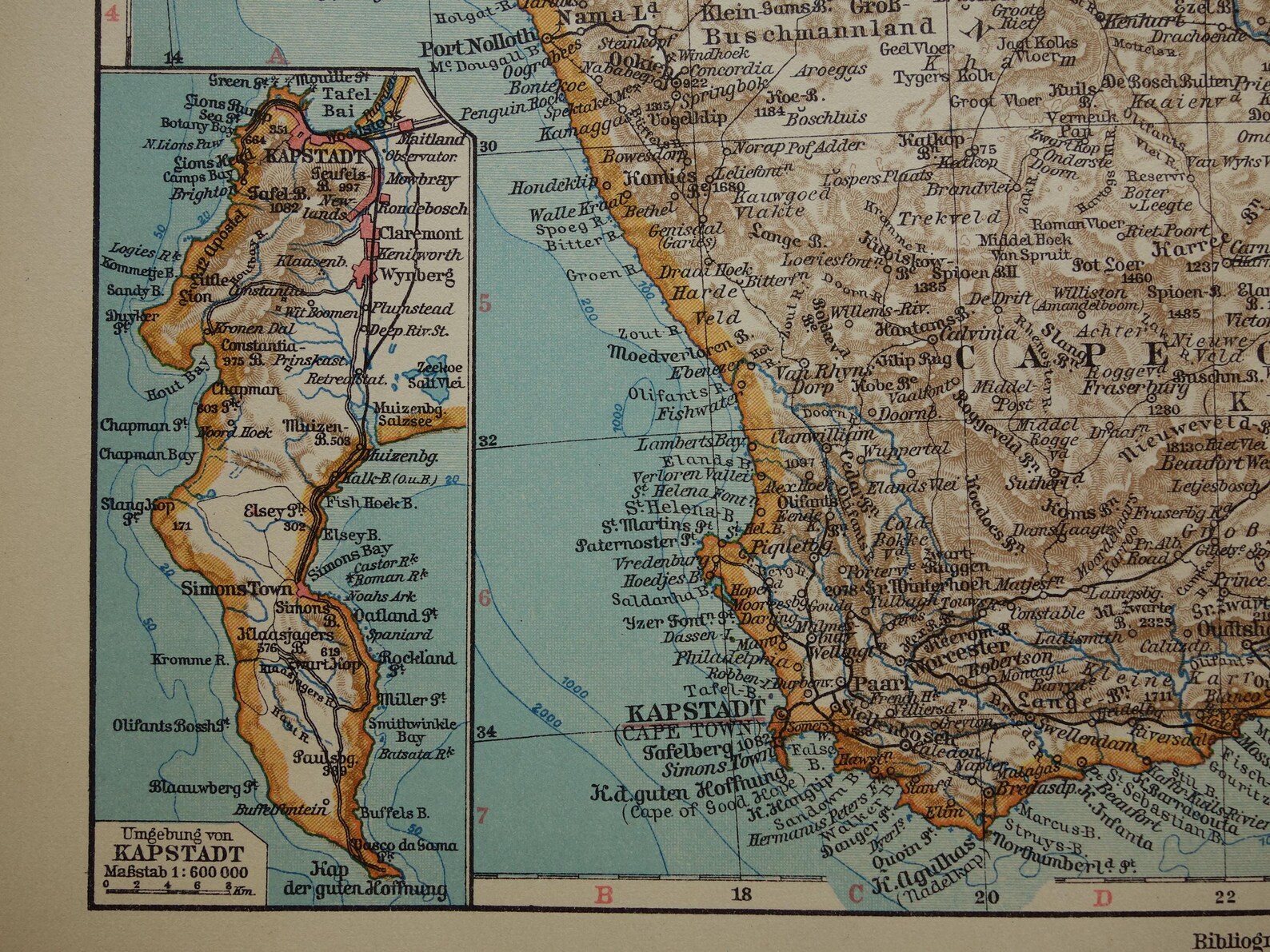 Old Map of South Africa 1928 Original Vintage Print About Namibia ...