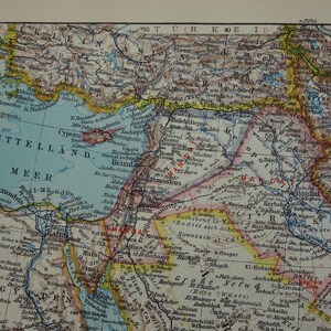 Old Map of Saudi Arabia 1928 Original Vintage Print About Oman Aden ...