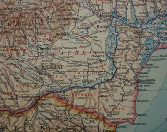 Old Map of Romania | Etsy