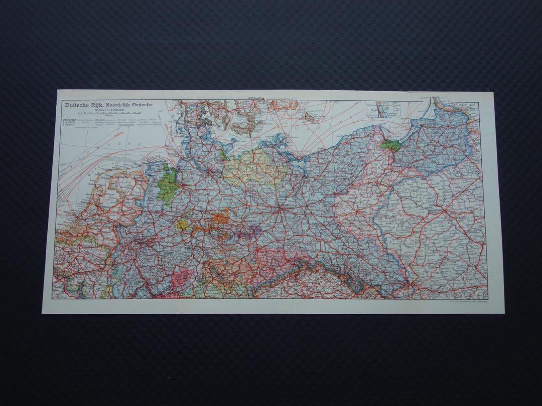 GERMANY Old Map of Northern Germany 1933 Antique Detailed Map German ...