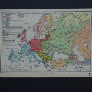 Old Language Map of Europe - Vintage Linguistics and Ethnology ...