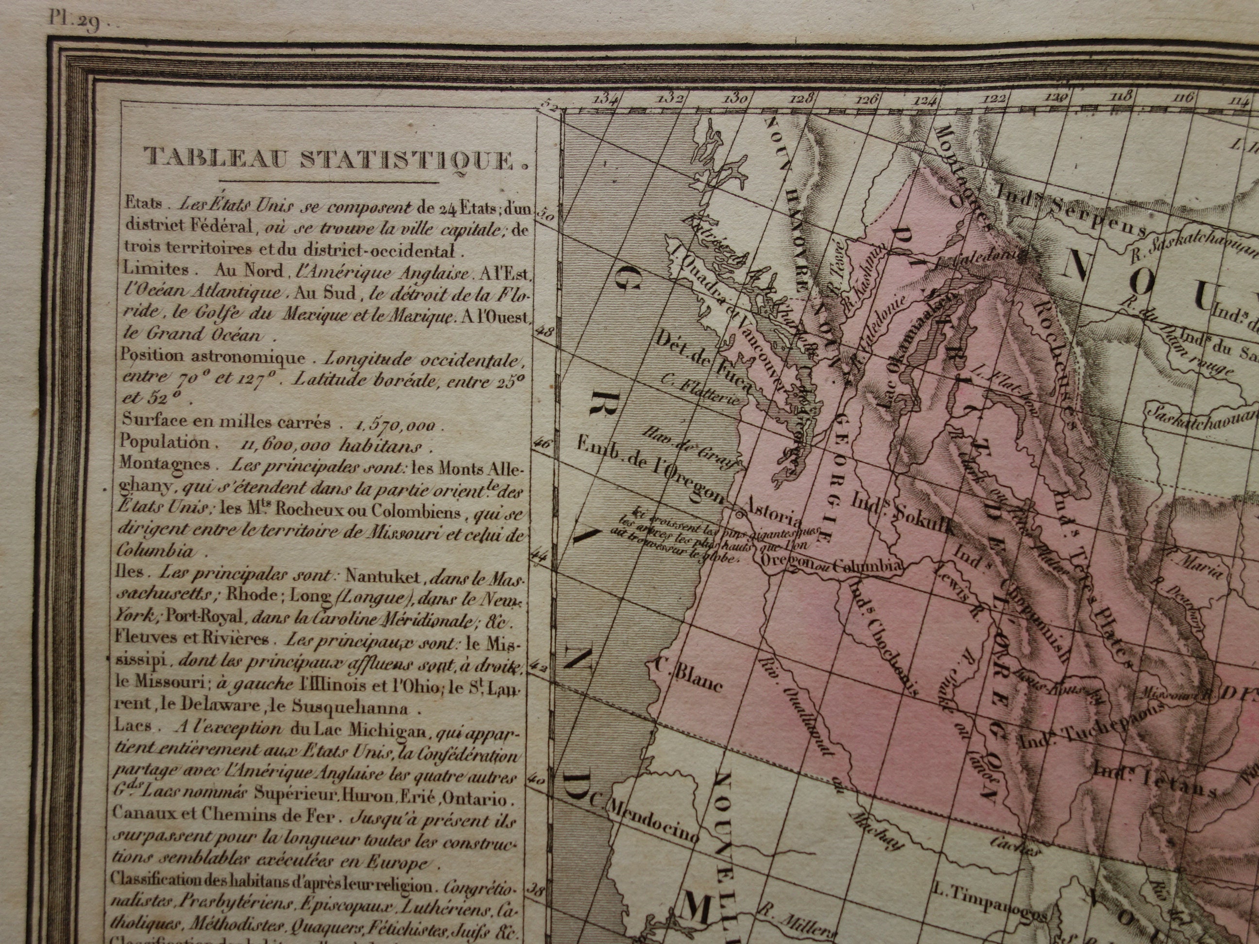 USA Vintage Map of US 1838 Antique French Print About the - Etsy UK
