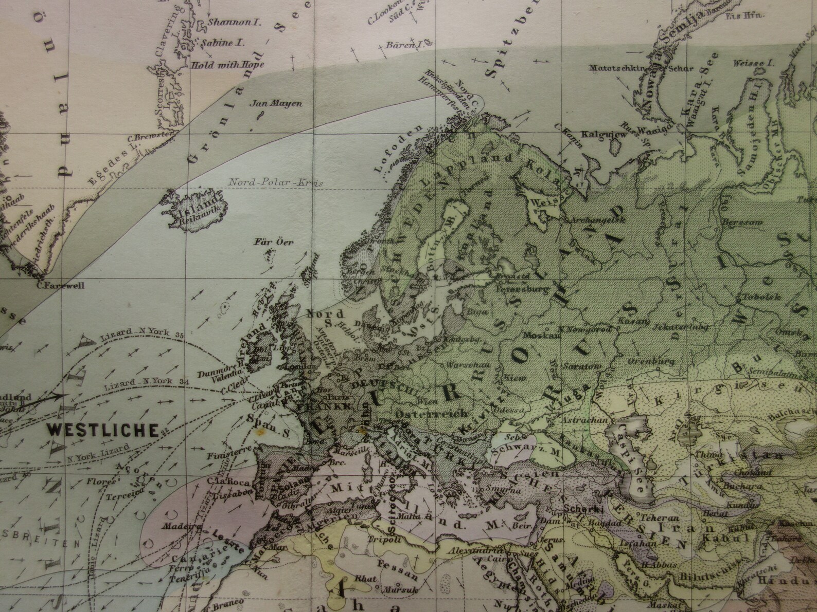 Large Old World Map About Winds and Climate Big Dated Print - Etsy