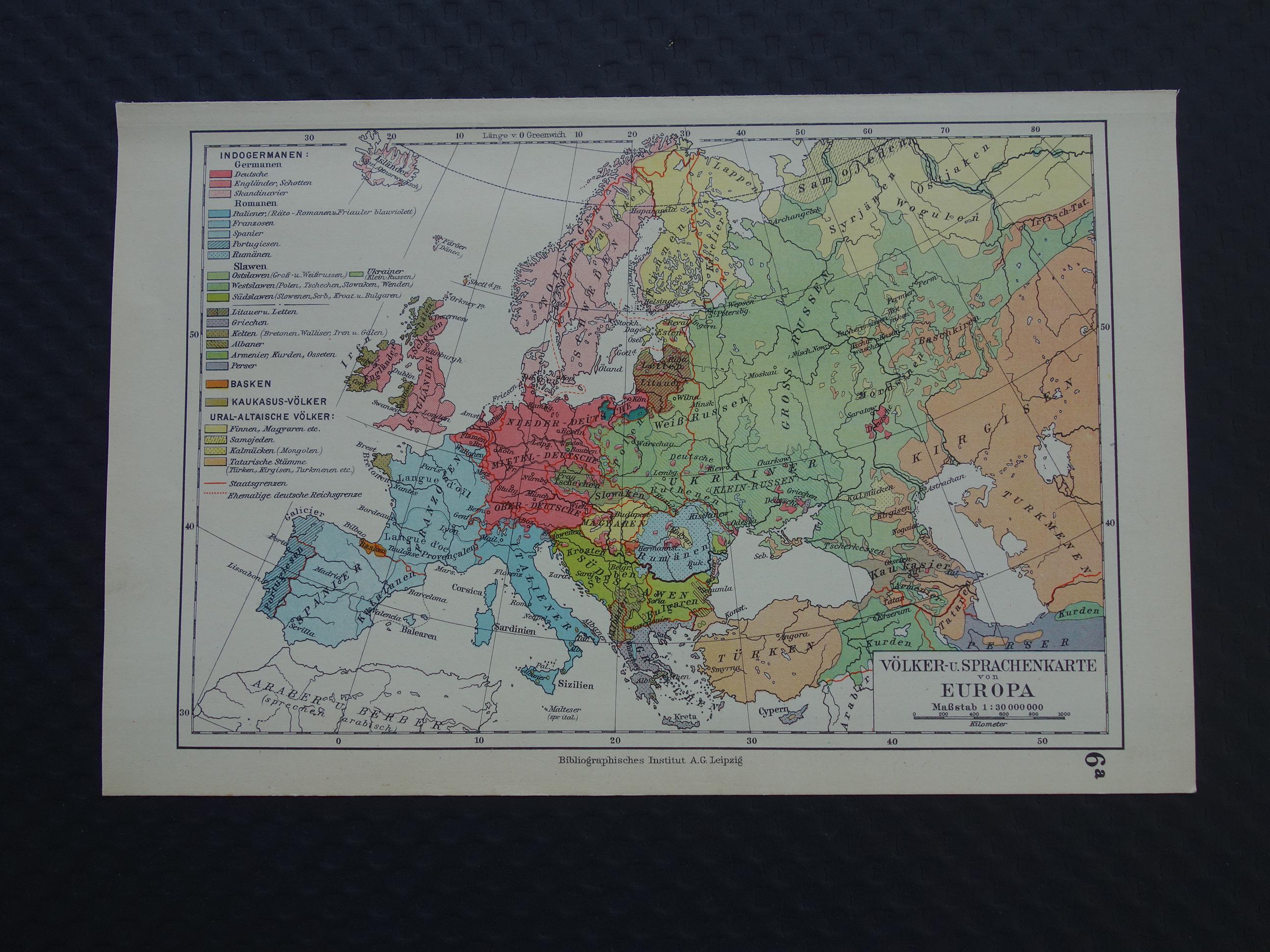 Old Language Map of Europe - Vintage Linguistics and Ethnology ...