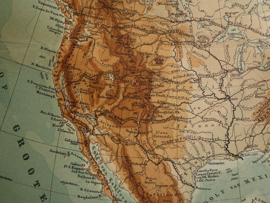 AMERICA Old Map Set of Two 2 Original Antique Dutch Maps About - Etsy